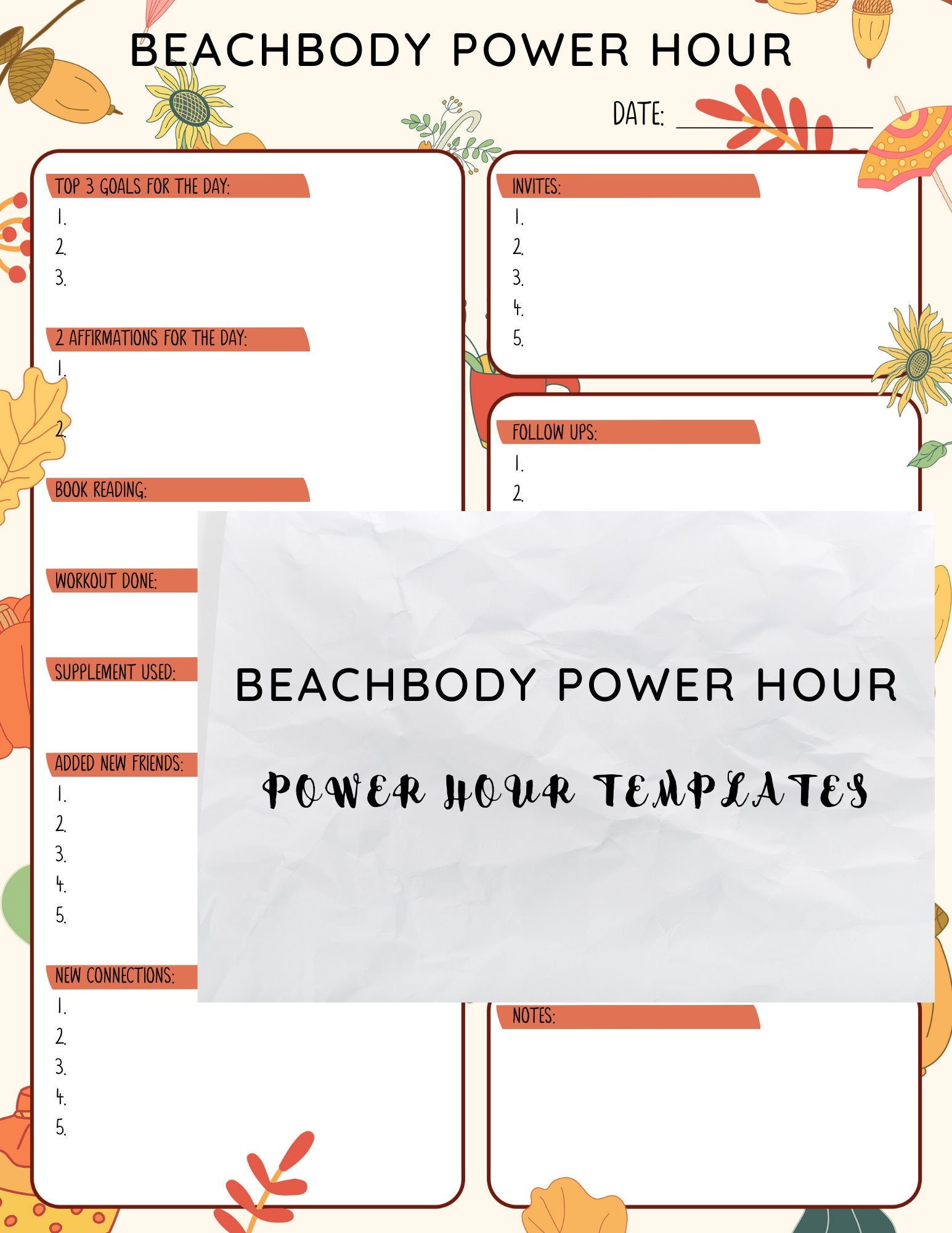 Beachbody Coach Power Hour Sheets Bundle - Etsy