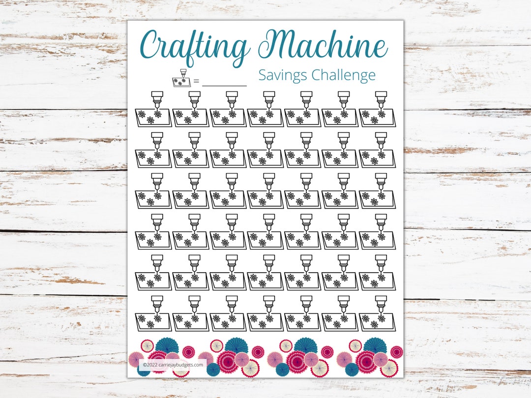 Crafting Machine Savings Tracker With Cash Envelope Included | Save for ...