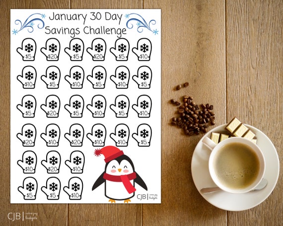 30 Day January Savings Challenge Printable Goal and Guide | Etsy