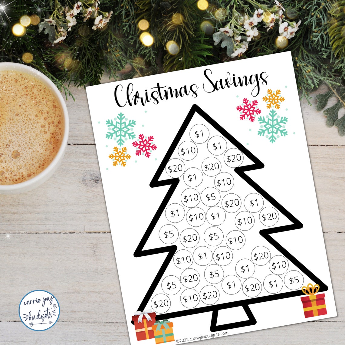 Christmas Savings Challenge Printable Goal and Guide Money - Etsy