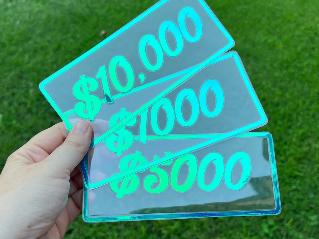 Holographic Retro Cash Stuffing Placeholder Slips Laminated Vinyl 50 ...