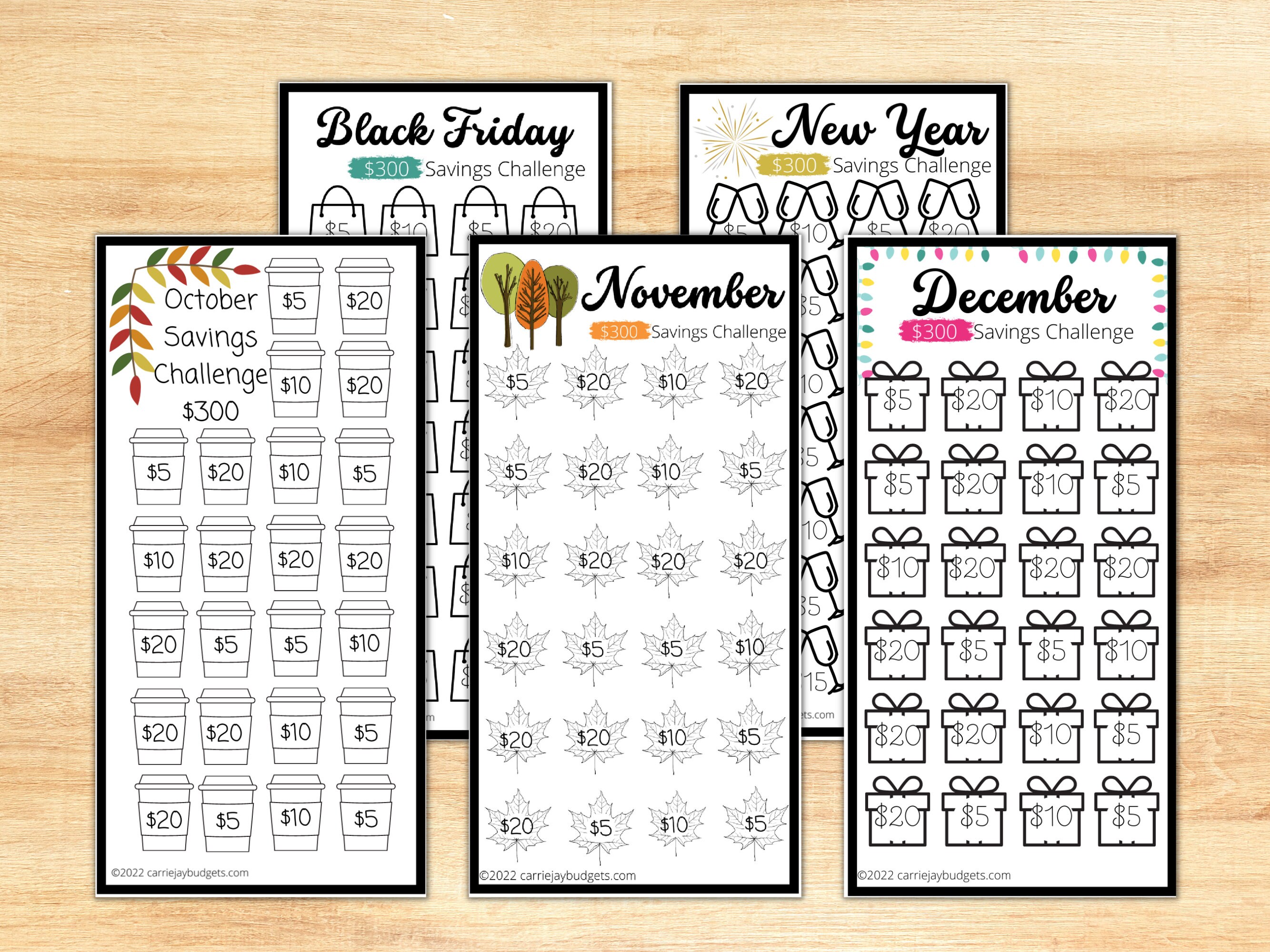 Holiday Savings Trackers for Winter Fits A6 Budget Binders - Etsy