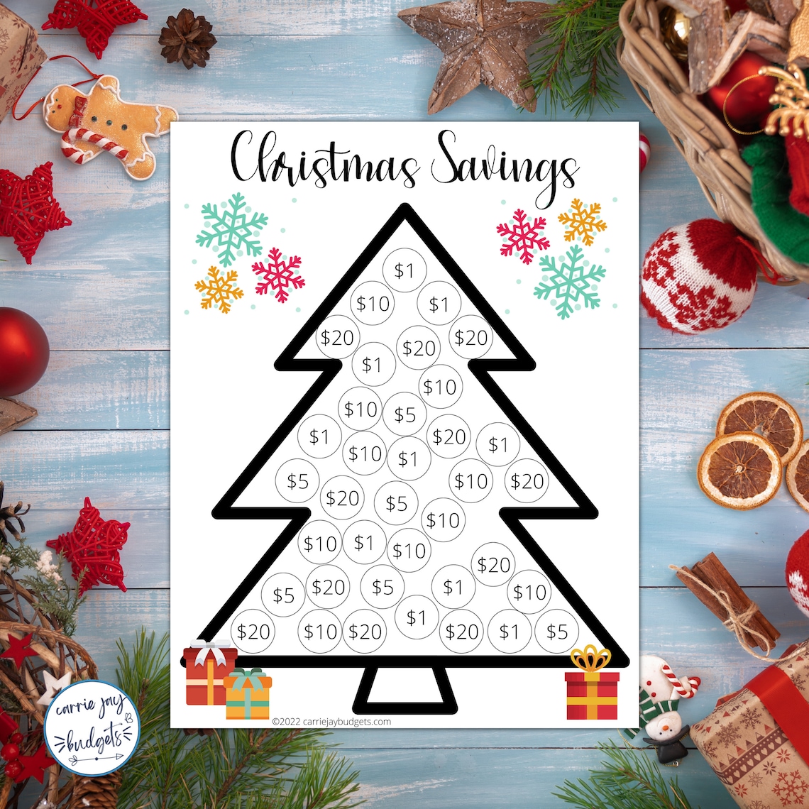 Christmas Savings Challenge Printable Goal and Guide Money - Etsy