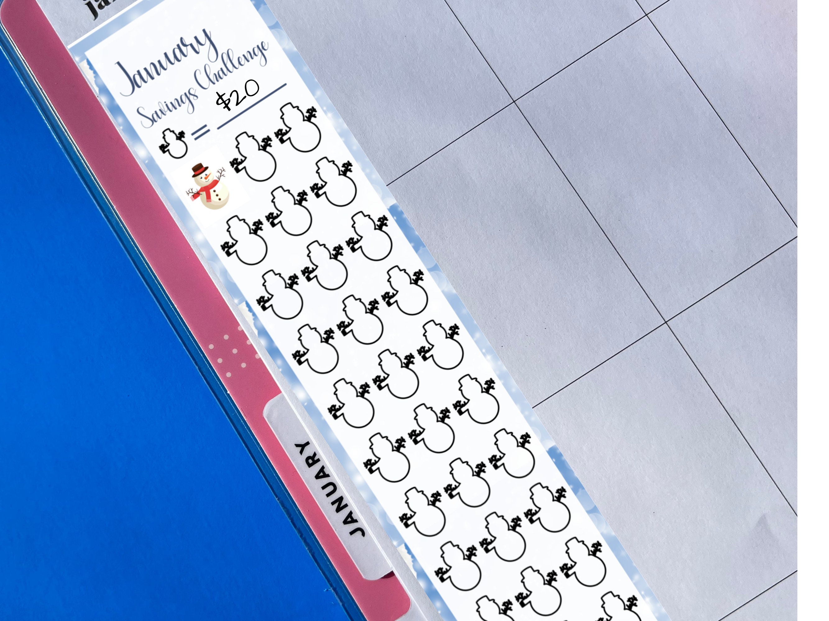 Planner Sticker Savings Challenge Full Sidebar | 12 Months | Savings ...