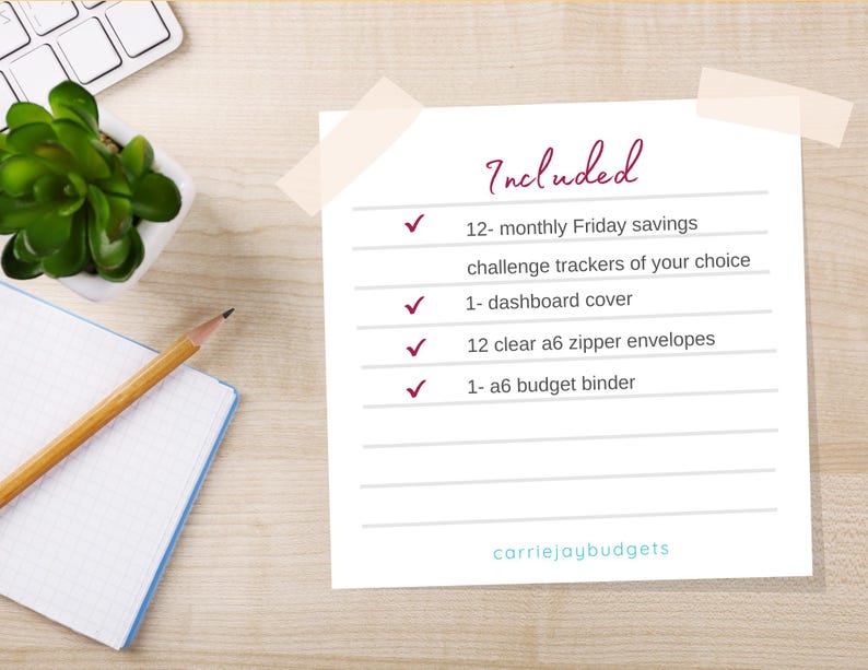 2026 Friday Monthly Savings Challenge Trackers Set of 12 | Savings ...