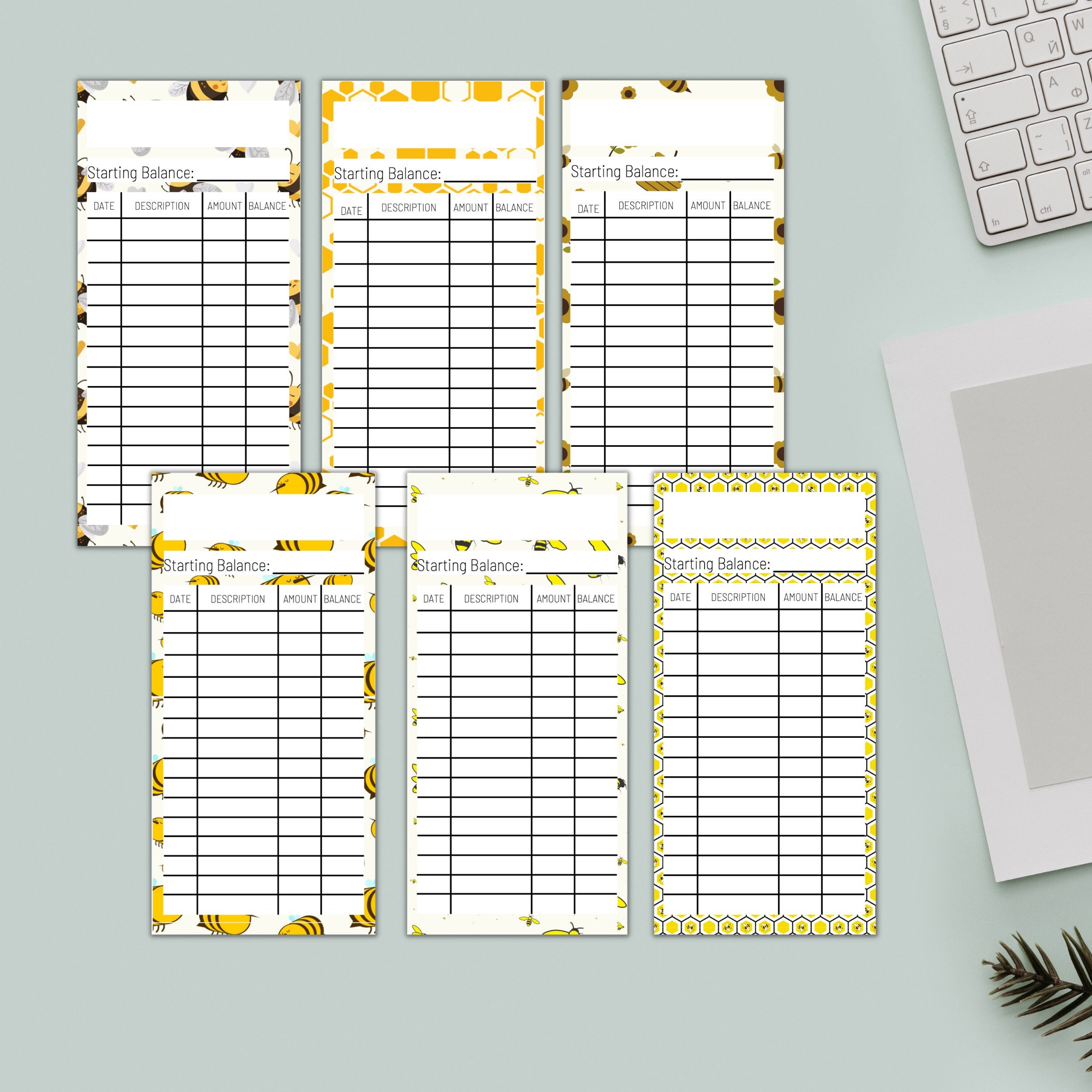 Bee Budget Tracker Printable, Cash Envelope Insert (digital Download ...