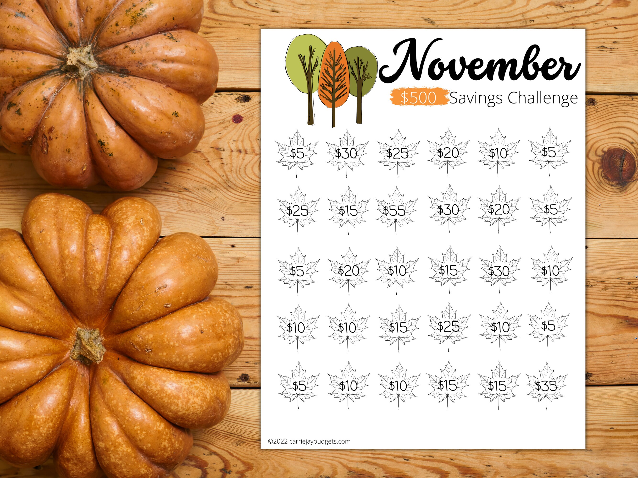 30 Day November Savings Challenge Save 500 Budget Binder - Etsy