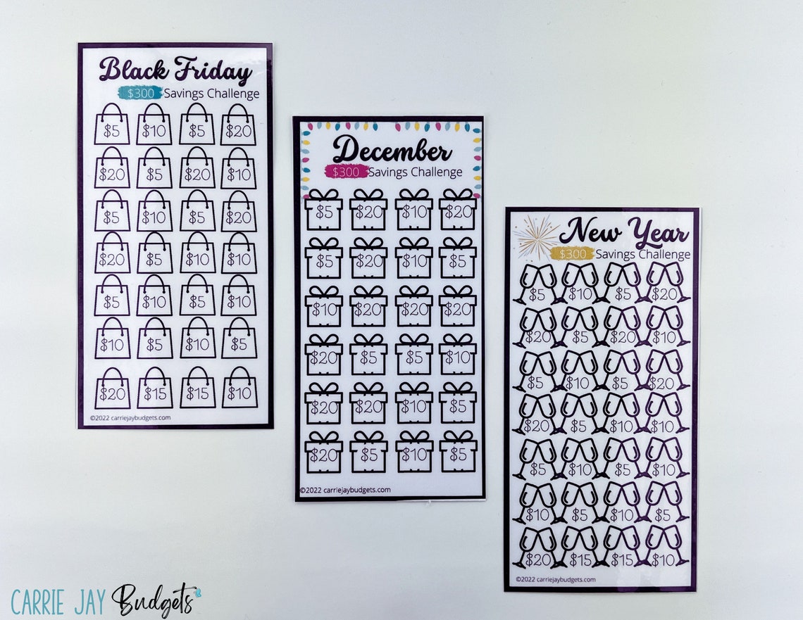 Holiday Savings Challenge Starter Set Save 300 Set of 5 - Etsy