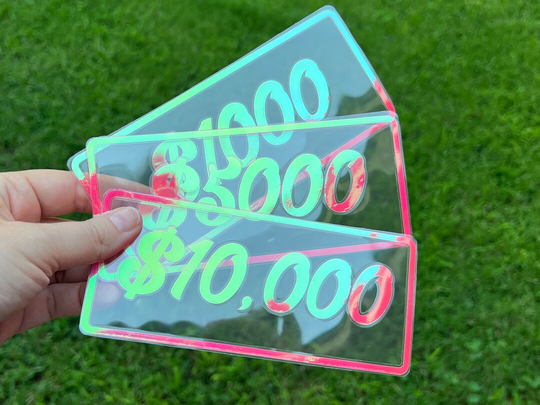 Holographic Retro Cash Stuffing Placeholder Slips Laminated Vinyl 50 ...