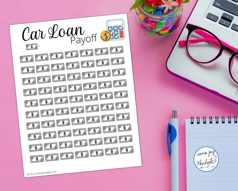 Car Payoff Printable Tracker | Vehicle Printable Goal | Money Challenge ...