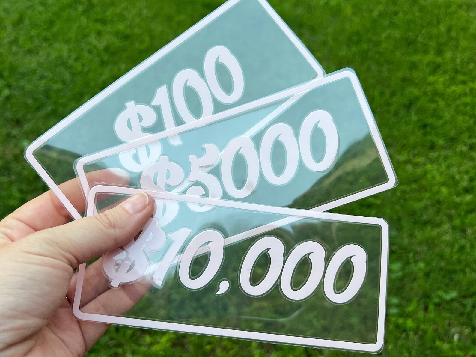 Holographic Retro Cash Stuffing Placeholder Slips Laminated Vinyl 50 ...