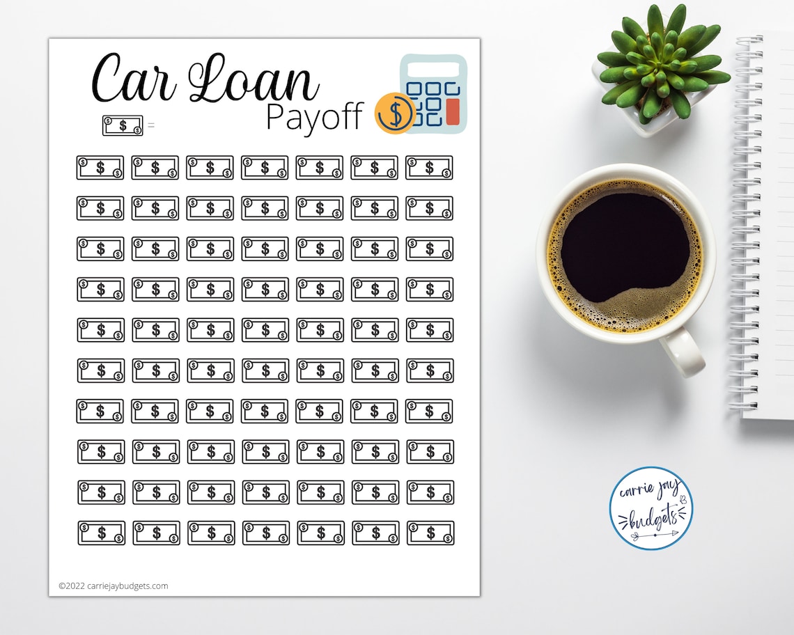 Car Payoff Printable Tracker Vehicle Printable Goal Money - Etsy