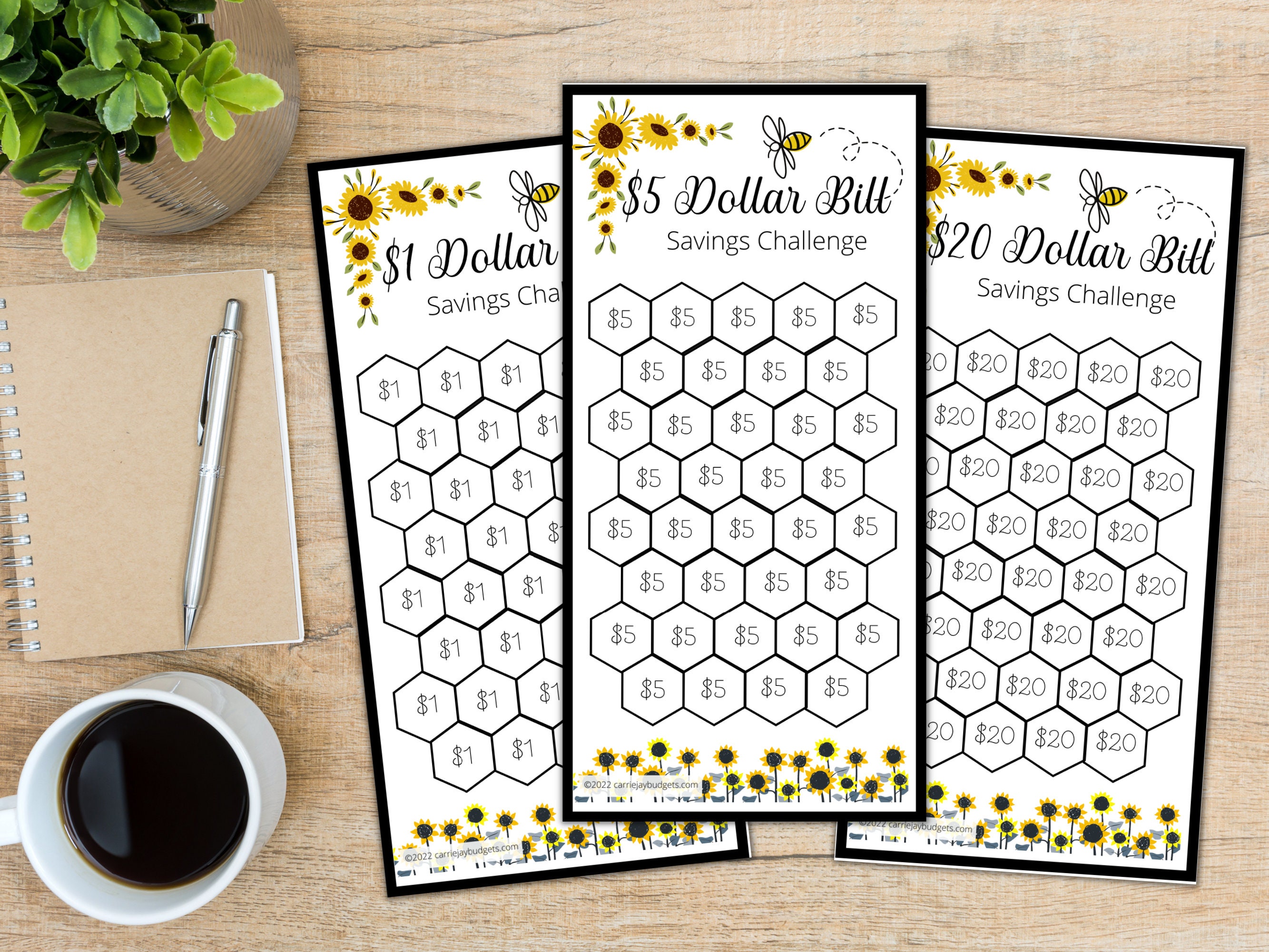 Mini Savings Challenge Trackers Fits A6 Budget Binders - Etsy