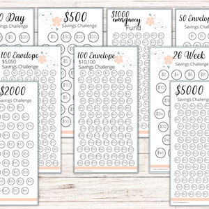 Floral Savings Challenge Starter Set With Lovely A6 Binder | Set of 9 ...