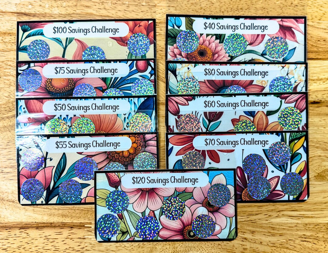 Floral Scratch off Savings Binder, 650 Dollar Savings, 9 Scratch off ...