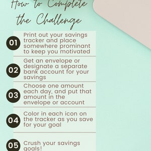 30 Day March Savings Challenge, Printable Goal and Guide, Money ...