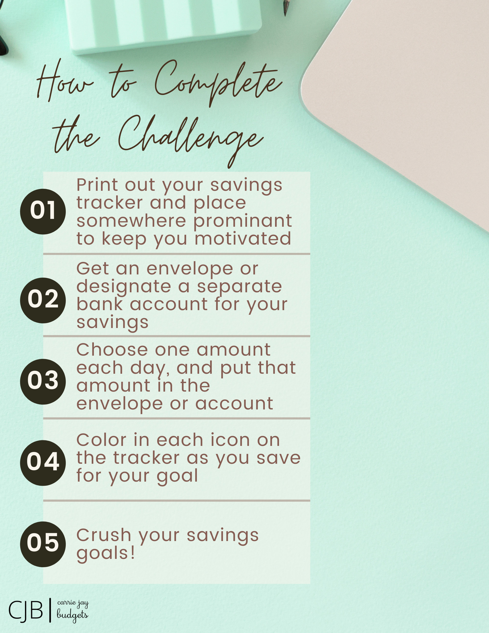 30 Day March Savings Challenge, Printable Goal and Guide, Money ...