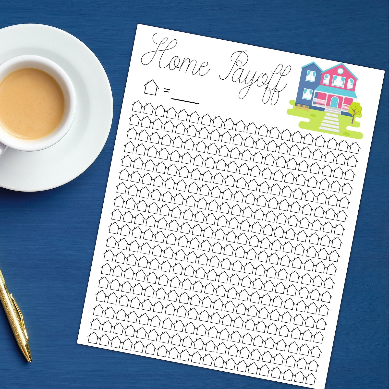 Home Mortgage Payoff House Printable Savings Goal Money | Etsy