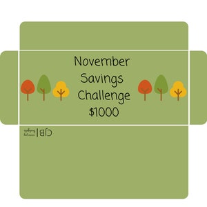 November Savings Challenge Printable, Save 1000, Savings Goal, Money ...
