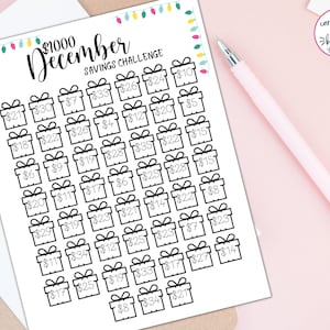 1000 Christmas Savings Challenge, Money Saving Challenge, Cash Tracker ...