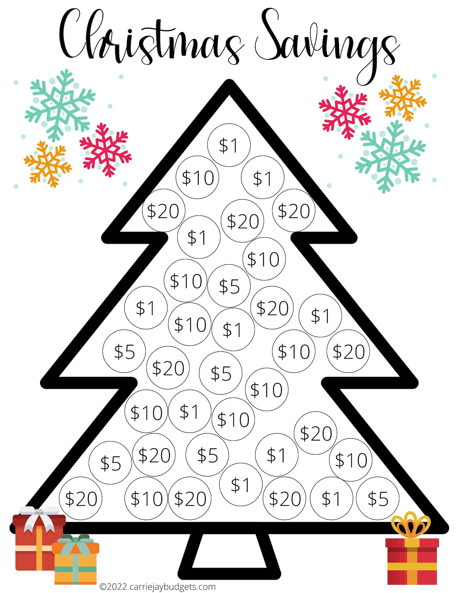 Christmas Savings Challenge Printable Goal and Guide Money - Etsy
