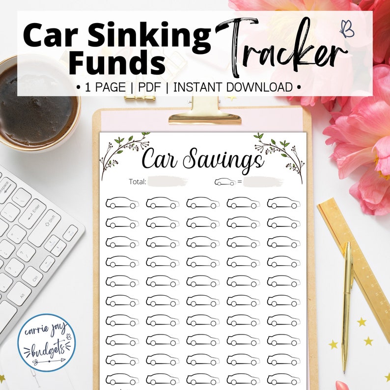 Car Savings Challenge Printable, Budget Tracker (digital Download) - Etsy