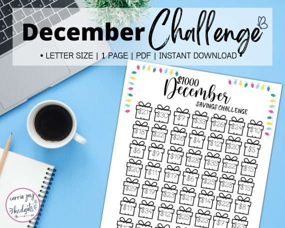 1000 Christmas Savings Challenge Money Saving Challenge Cash | Etsy