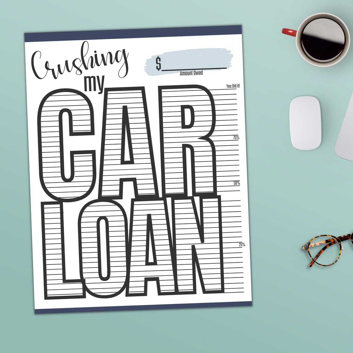 Car Debt Snowball for Paying off Your Auto Loan Debt Tracker - Etsy