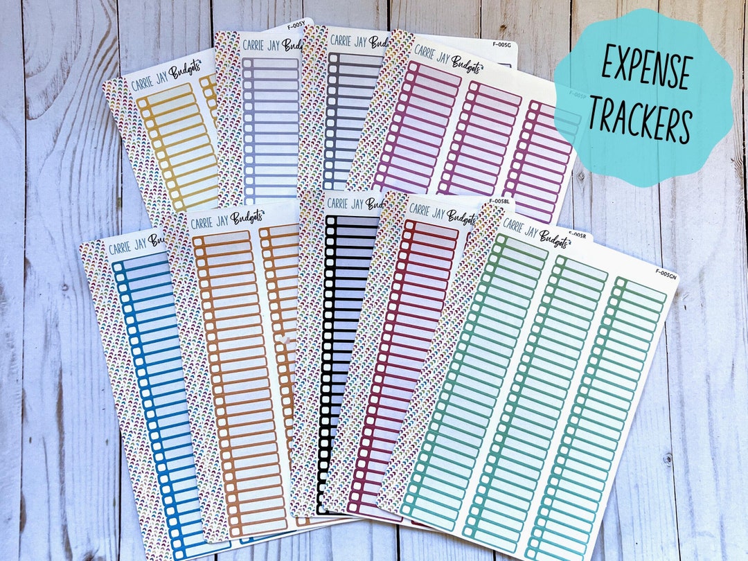 SET OF 5 Budget Expense Tracker Labels | Planner Stickers | Fits Erin ...