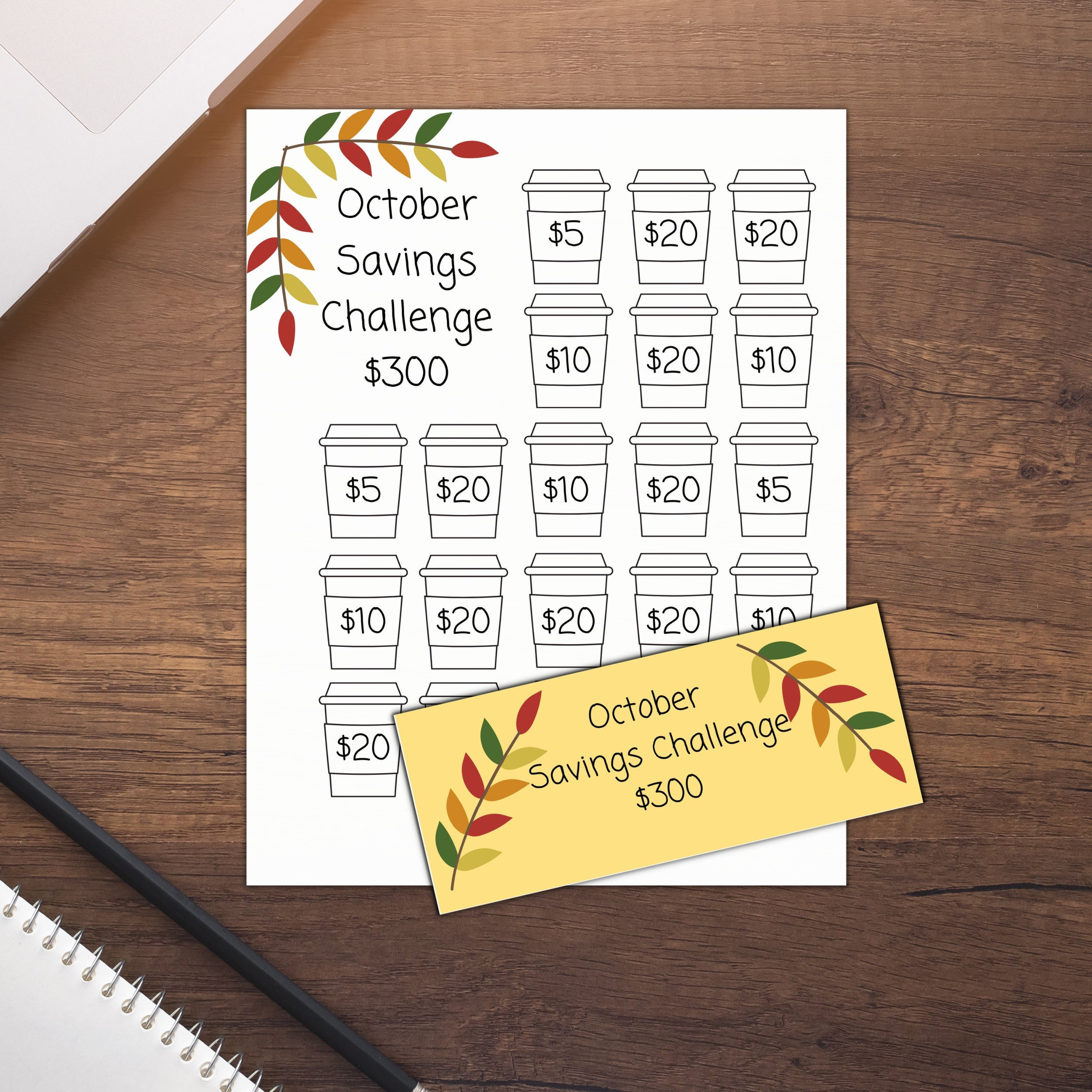 October Savings Challenge Bundle Fall Printable Savings Goal - Etsy