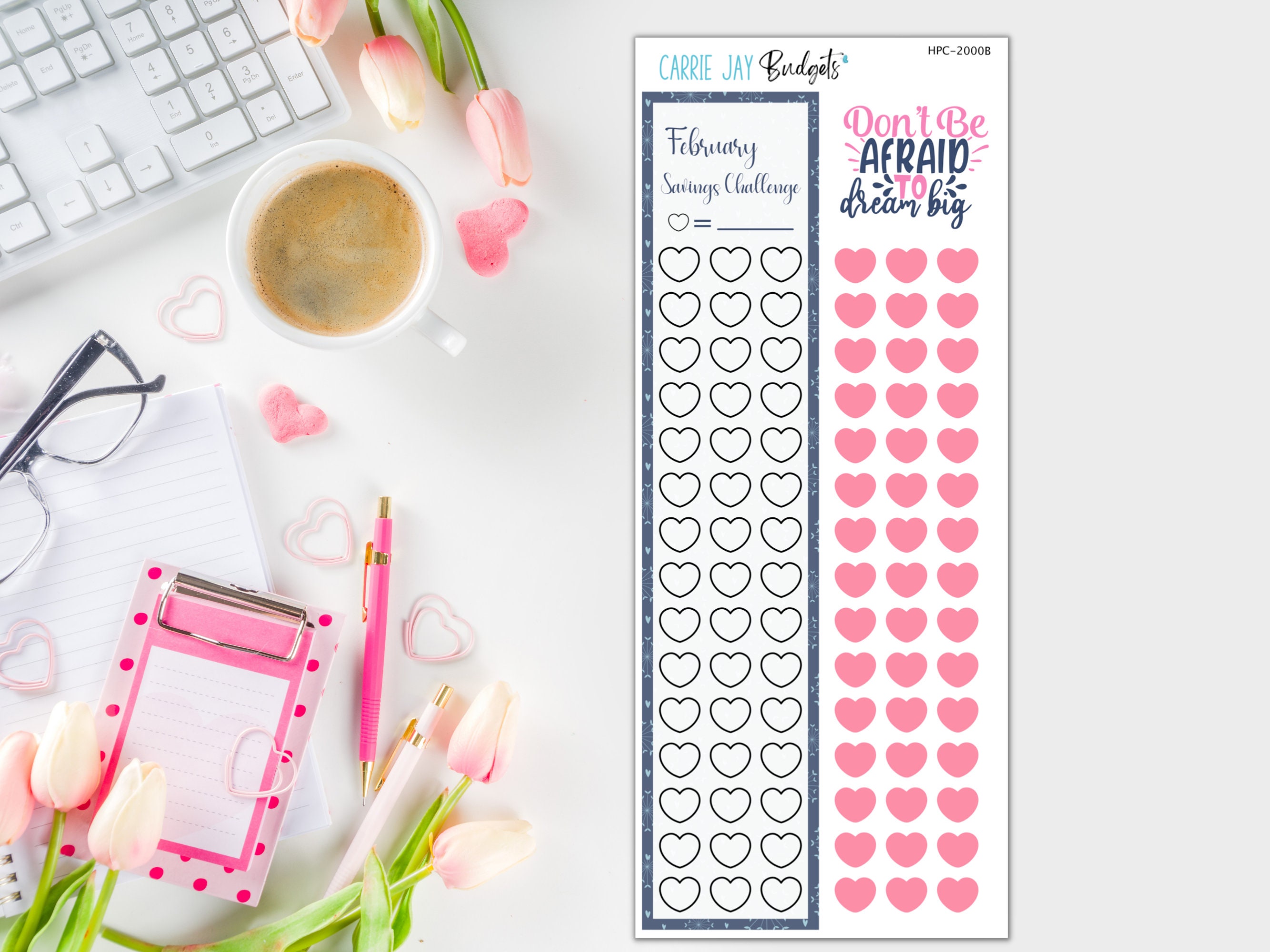 Planner Sticker Savings Challenge Full Sidebar 12 Months - Etsy