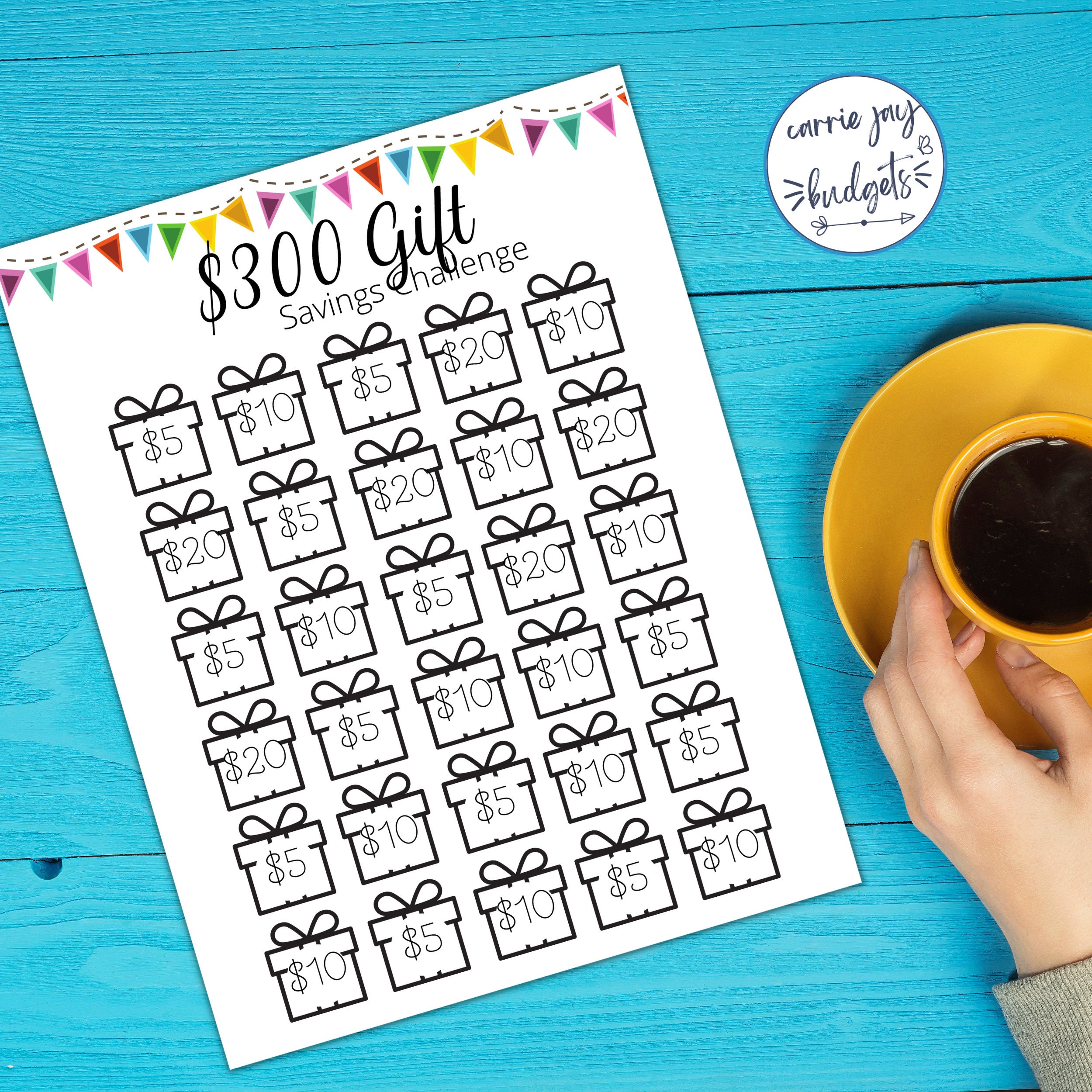 Gift Savings Challenge, Gift Printable Goal and Guide, Money Challenge ...