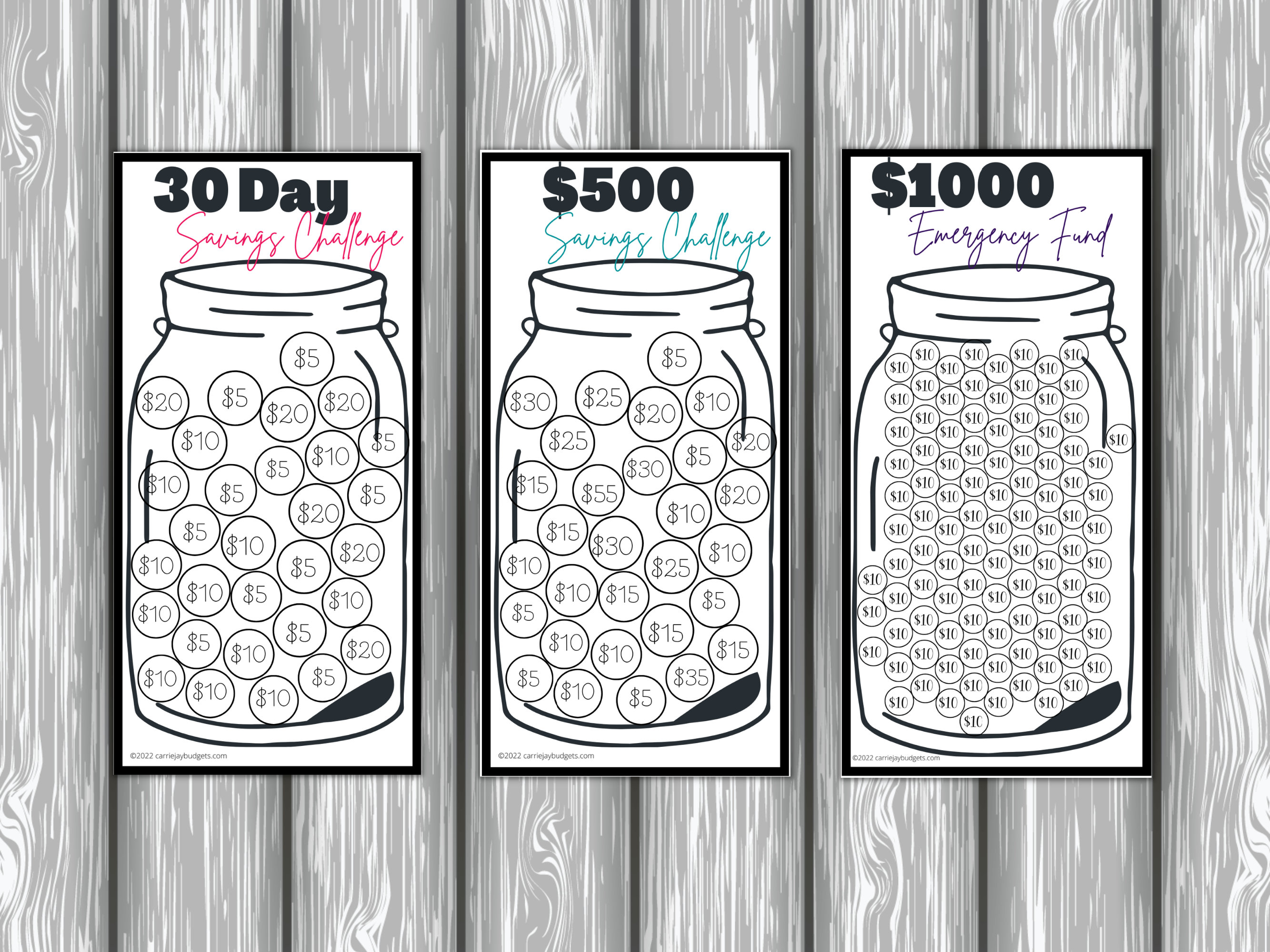 Money Jar Challenge Sheet