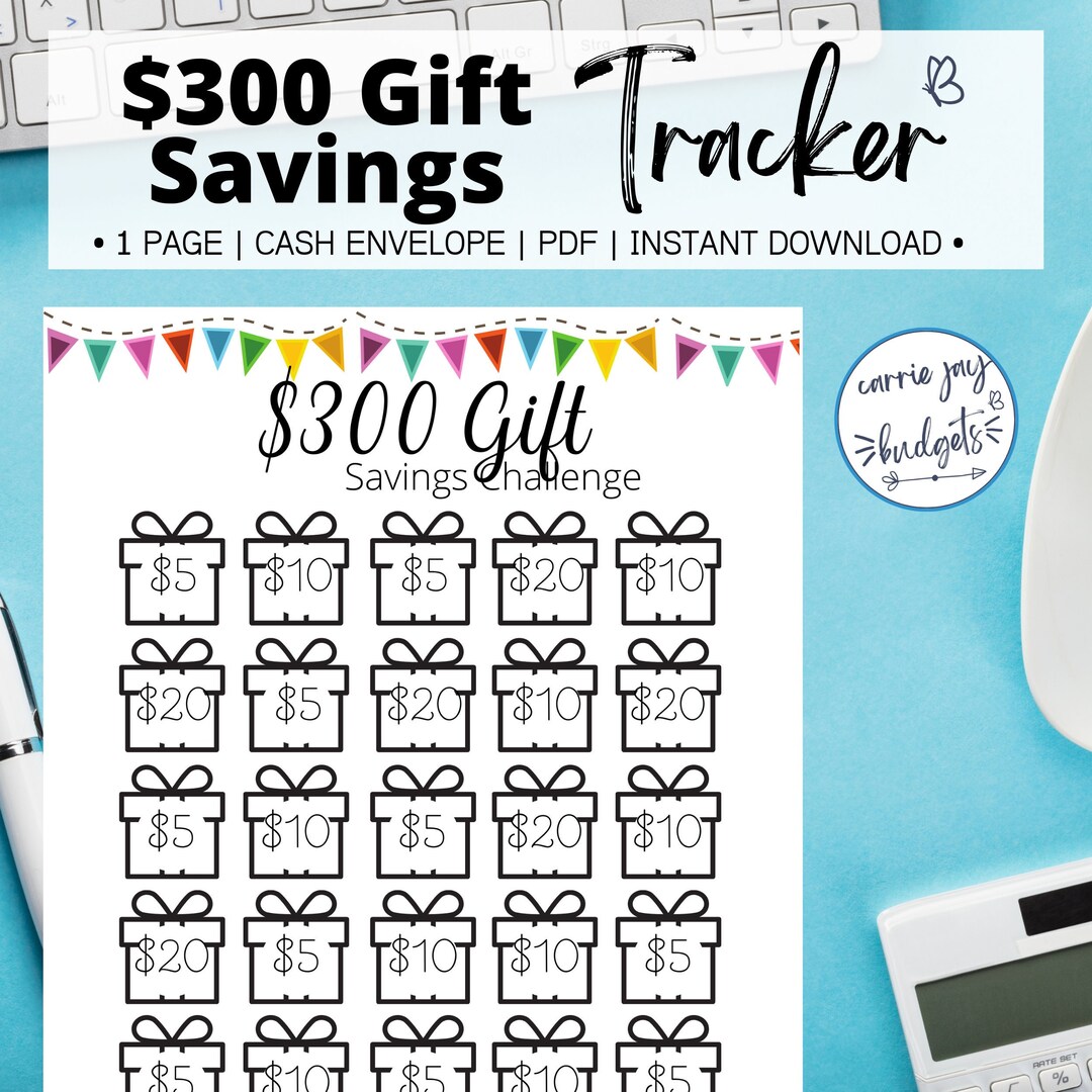 Gift Savings Challenge, Gift Printable Goal and Guide, Money Challenge ...