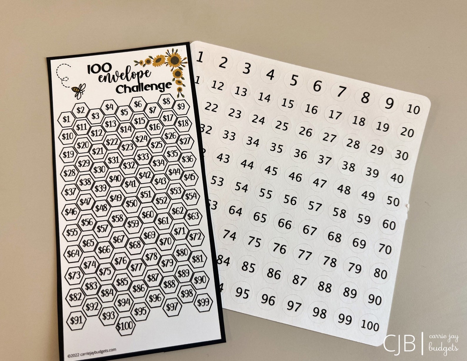 100 Envelope Challenge Box Money Saving Challenge 100 - Etsy