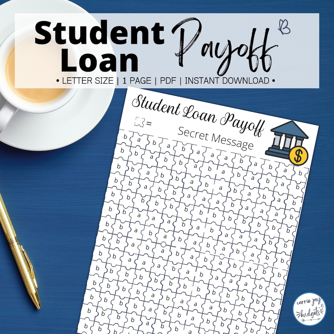 Student Loan Payoff Printable Tracker Debt Payoff Printable | Etsy