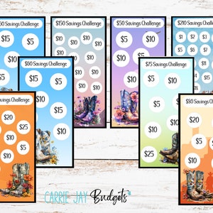 Printable Savings Trackers Cowboy Cowgirl Theme | Fits A6 Budget ...