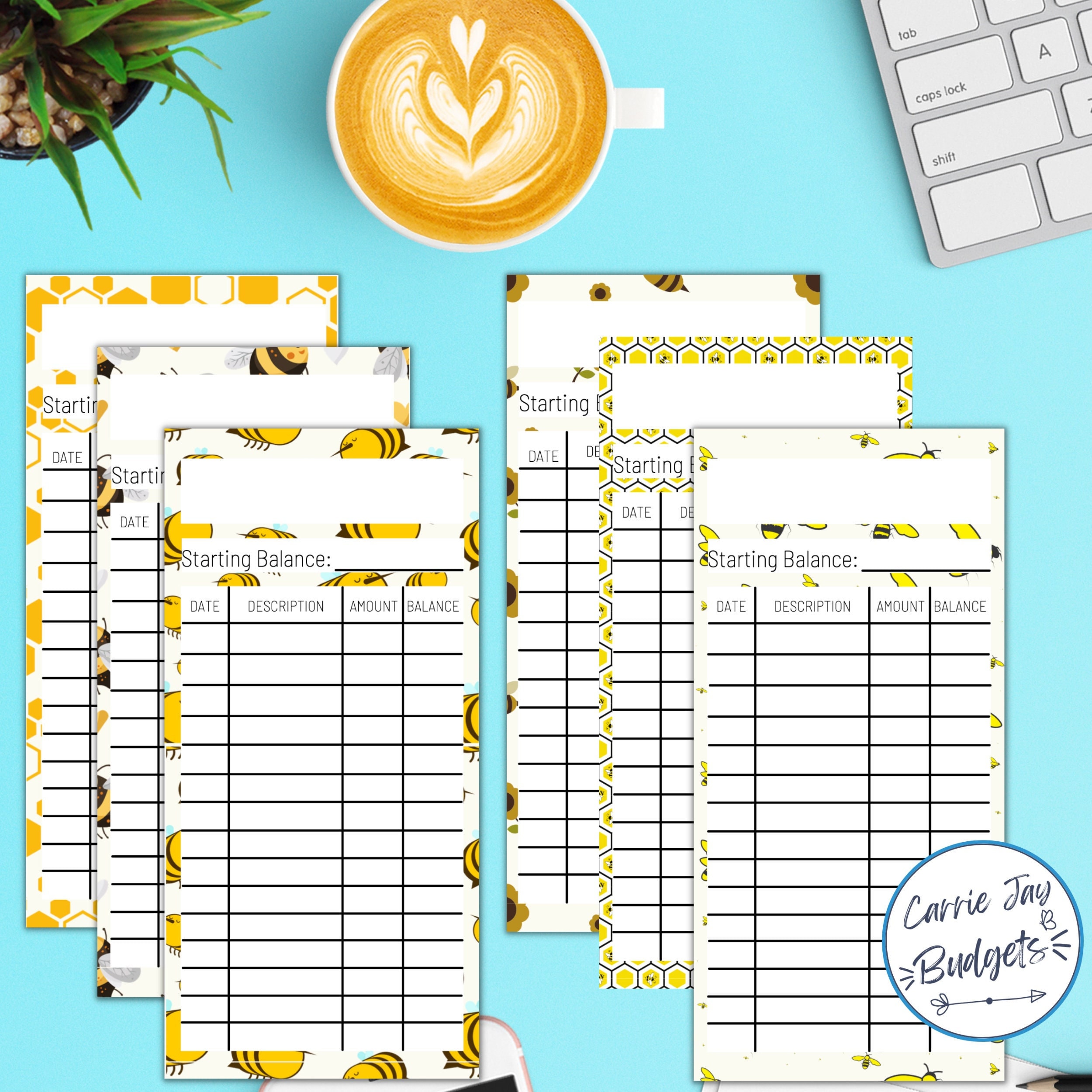Cash Envelope Tracker Printable Bee Themed Budget Insert - Etsy