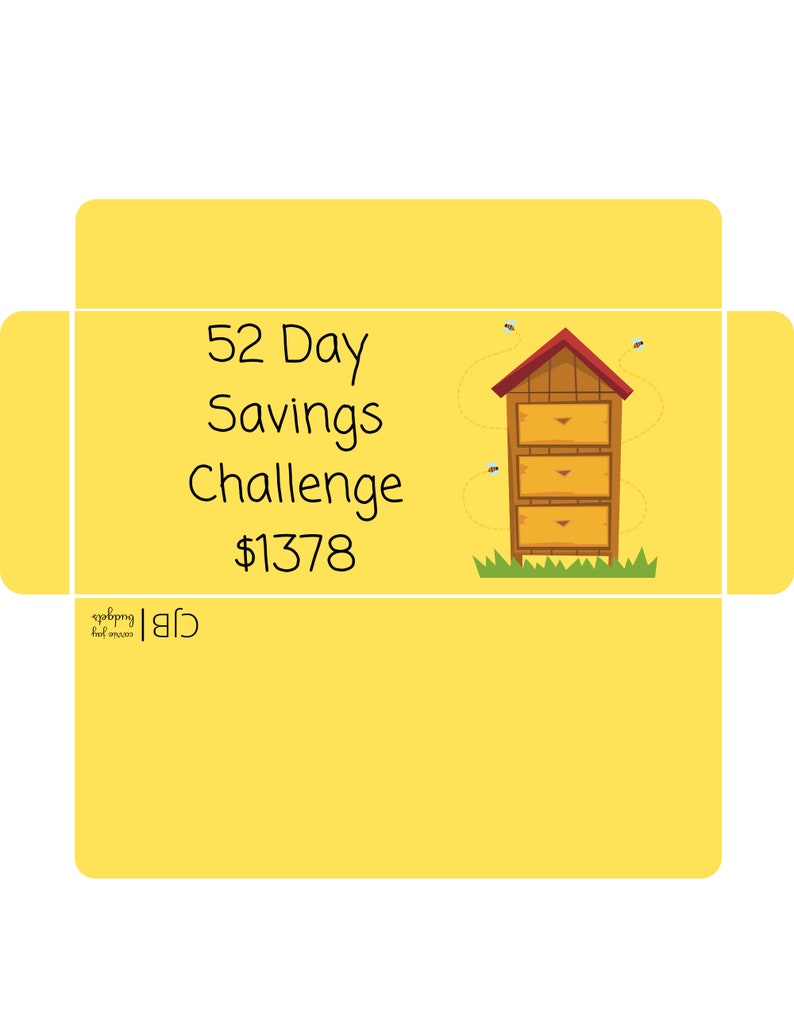 Savings Challenge Printable Goal and Guide Bee Money | Etsy