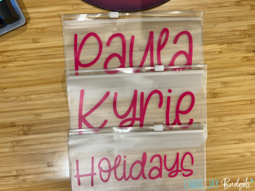 Custom Cash Envelope Labels and Zipper Envelopes in Hot Pink | A6 Cash ...