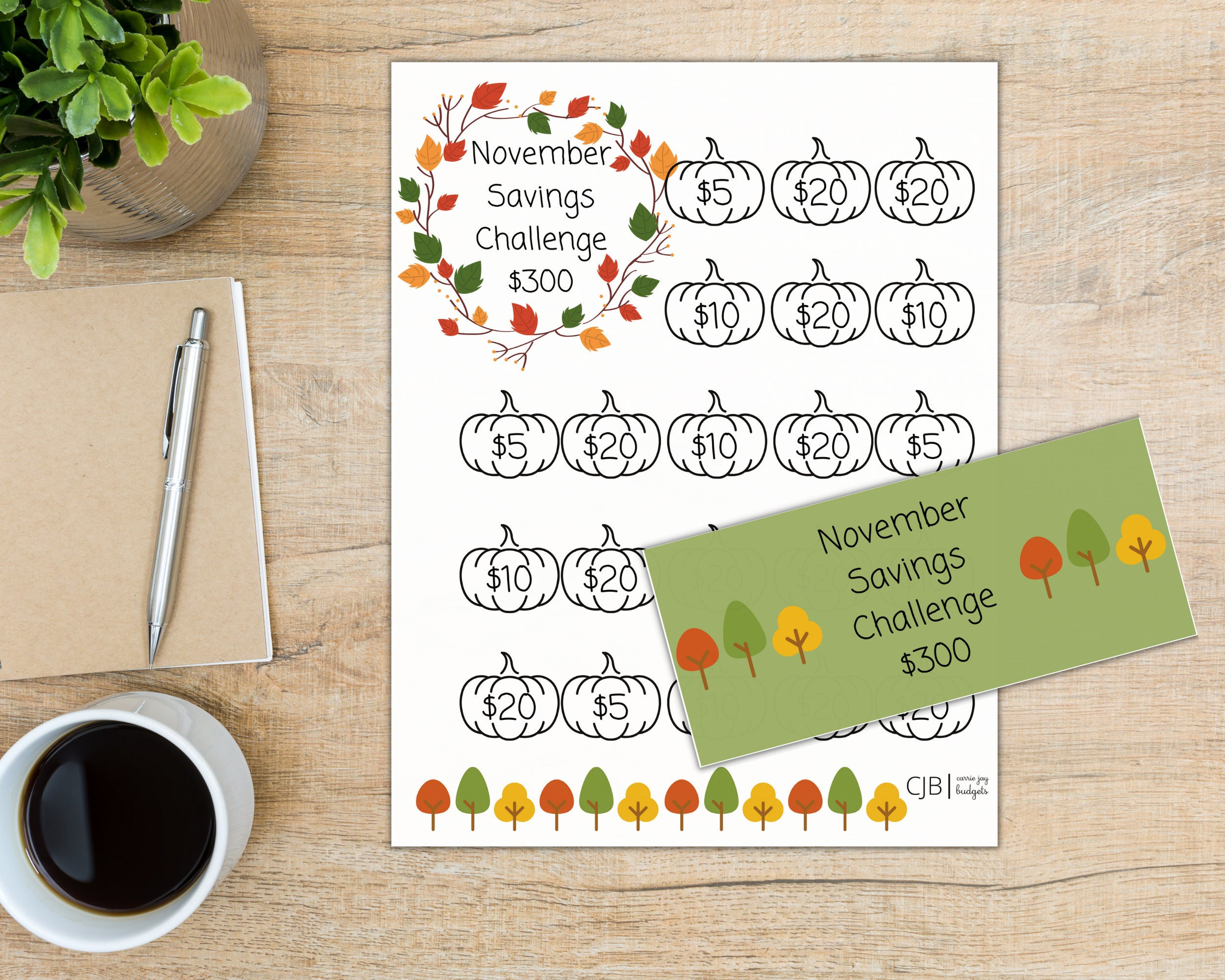 November Savings Challenge Bundle Fall Printable Savings - Etsy