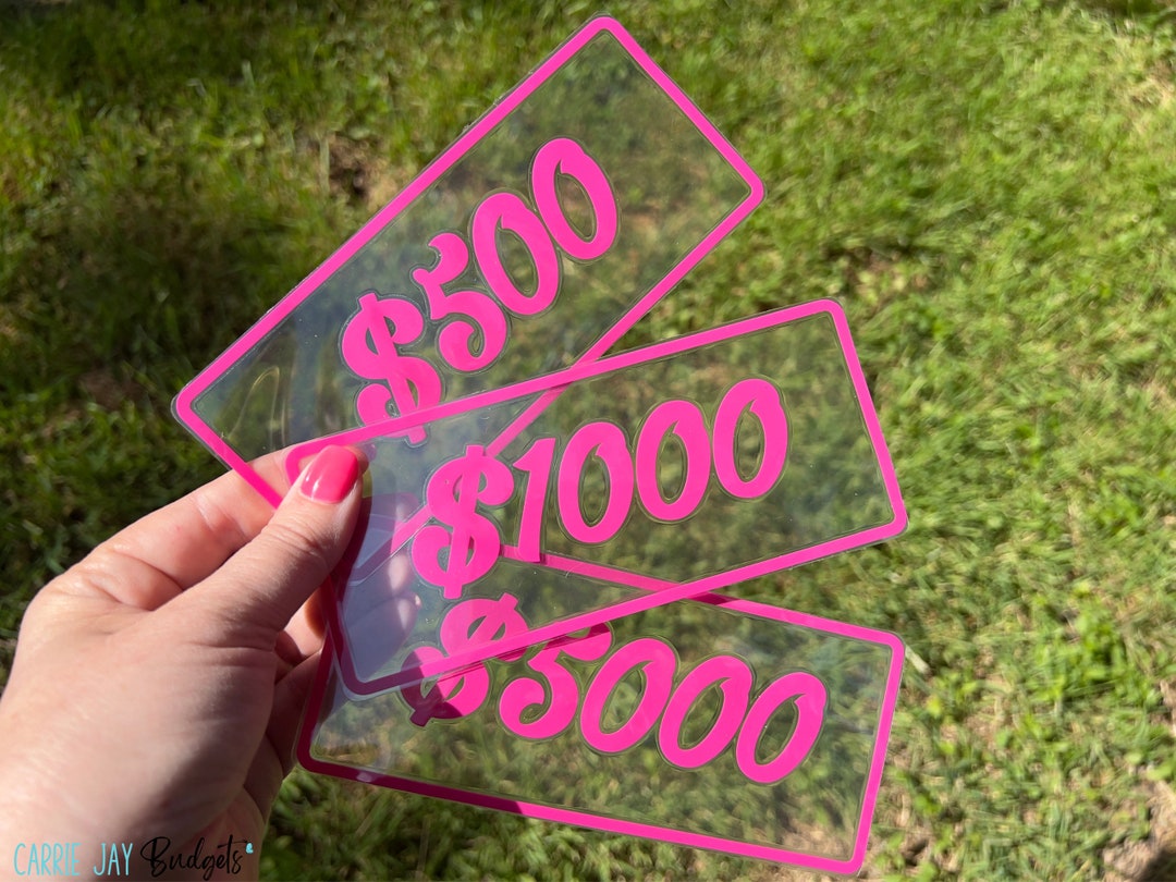 Retro Cash Stuffing Placeholder Slips | Laminated Vinyl Budgeting - Etsy