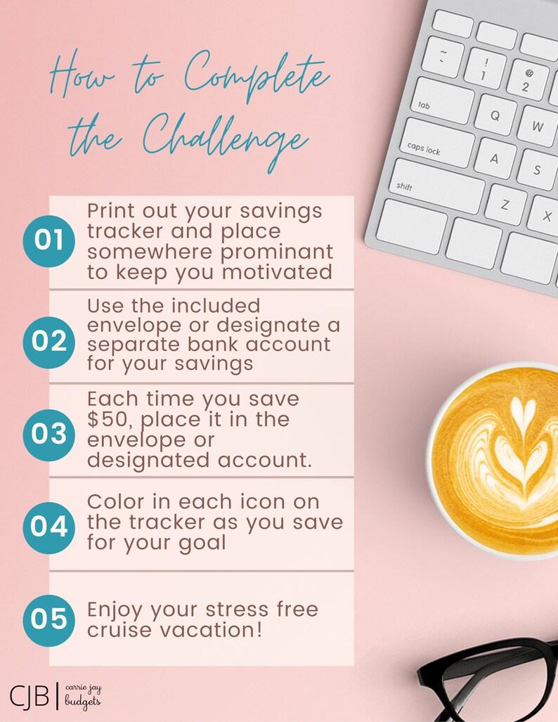 Cruise Vacation Savings Challenge, 3500 Cruise Savings Tracker, Vaction ...