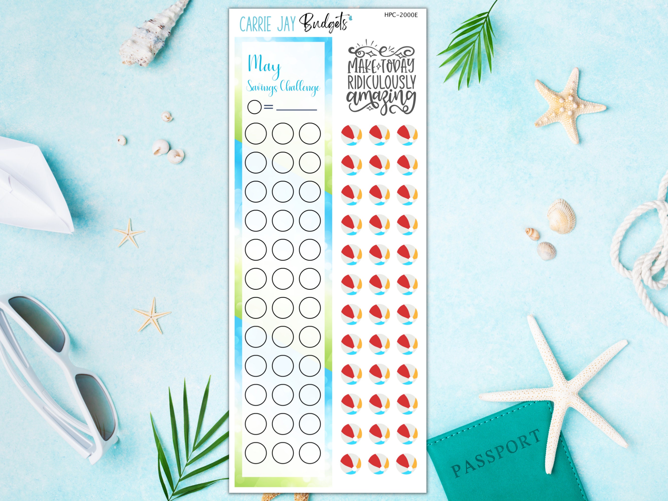 Savings Challenge Bundle Full Sidebar Stickers for All 12 - Etsy