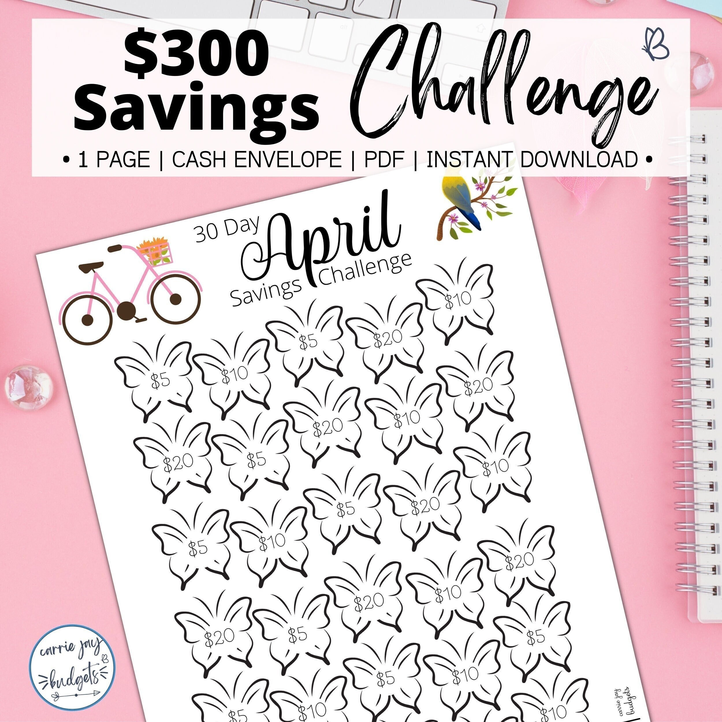 30 Day April Savings Challenge Printable Goal and Guide | Etsy