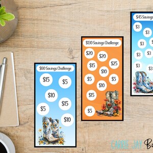 Printable Savings Trackers Cowboy Cowgirl Theme | Fits A6 Budget ...