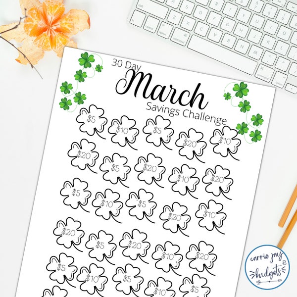 Savings Challenge Printable - Etsy