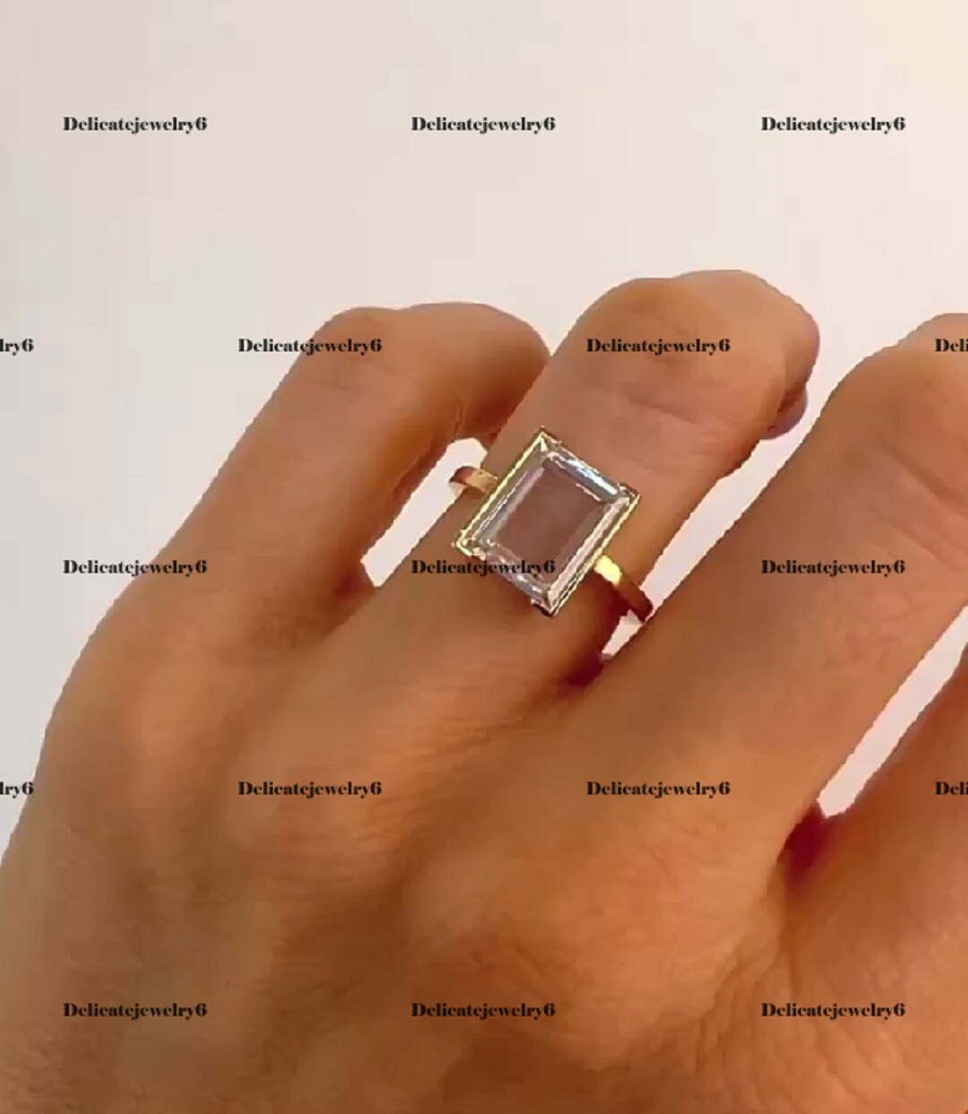 Portrait Cut Moissanite Ring Bezel Set Engagement Ring 2.50 Ct - Etsy