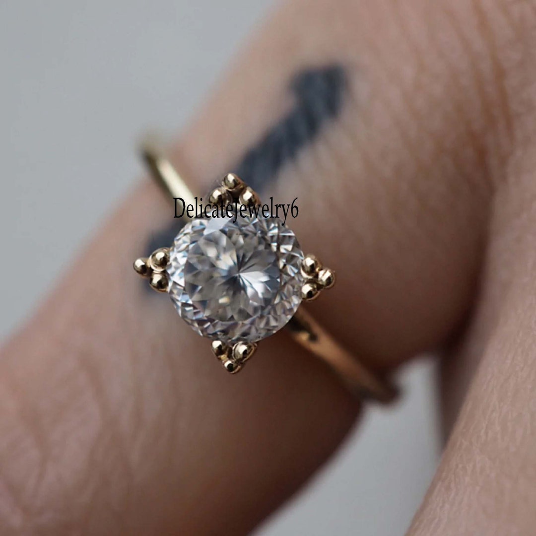 Portuguese Cut Moissanite Engagement Ring Portuguese Cut - Etsy