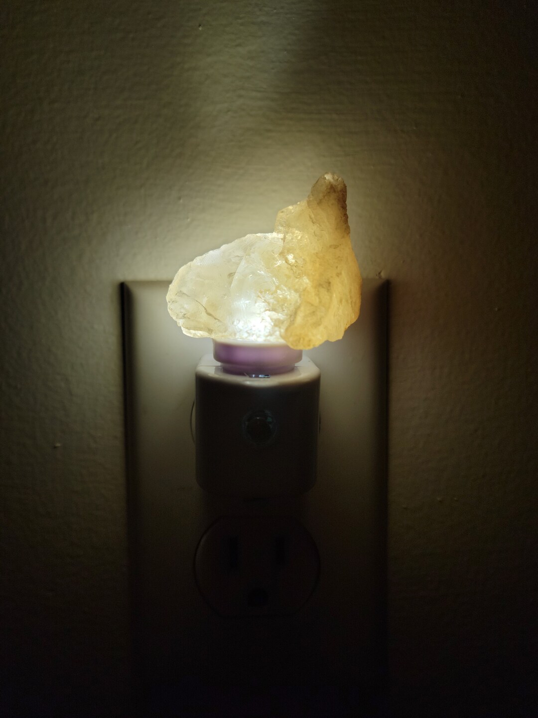 Citrine Rough Stone Crystal Nightlight, Boho Nightlight, Mid-century ...